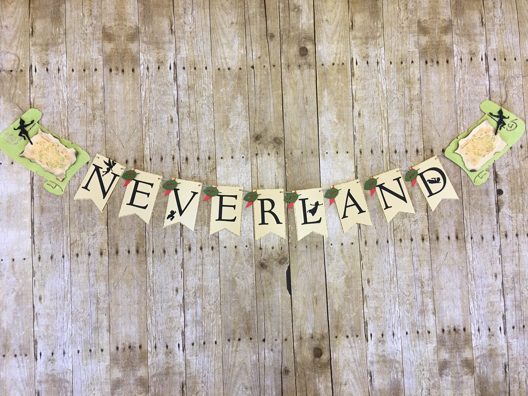 Peter Pan Banner, Neverland Banner, Peter Pan Birthday, Peter Pan Baby ...