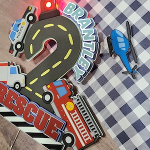 TWO the Rescue Birthday Cake Topper / 2 the Rescue / First Responder ...
