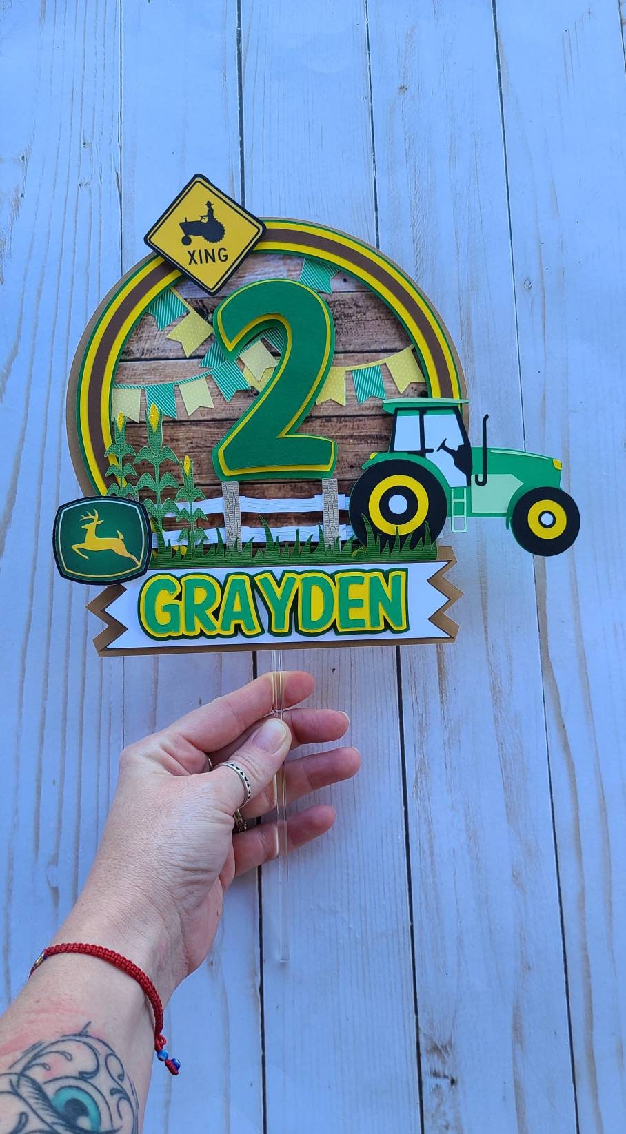 John Deere Tractor Theme Cake Topper / John Deere Green | Etsy