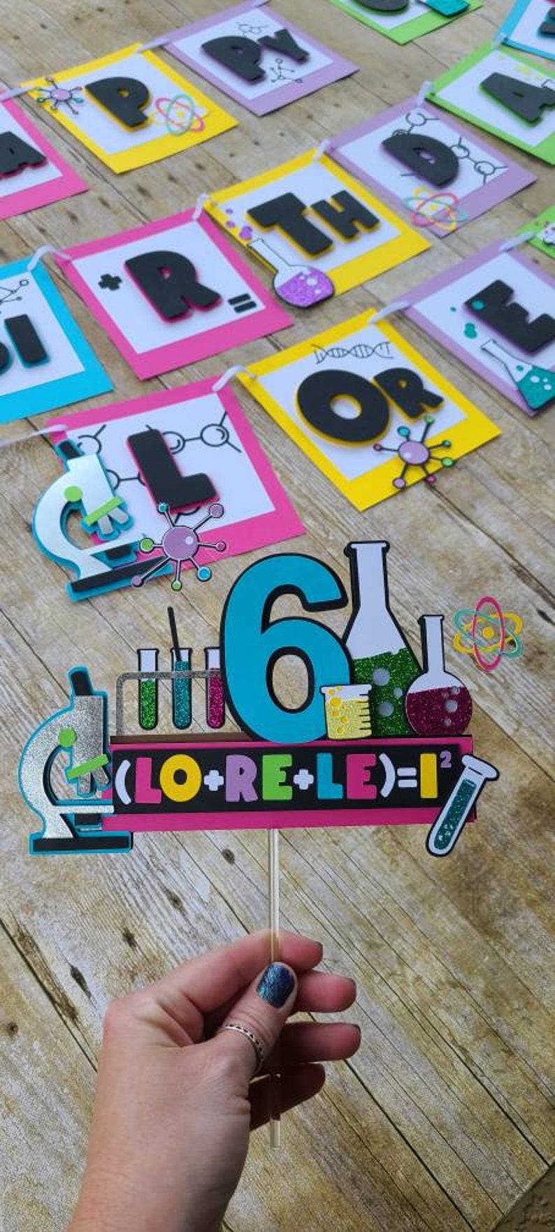 Science Wonder Lab Happy Birthday Banner / Chemistry Birthday | Etsy