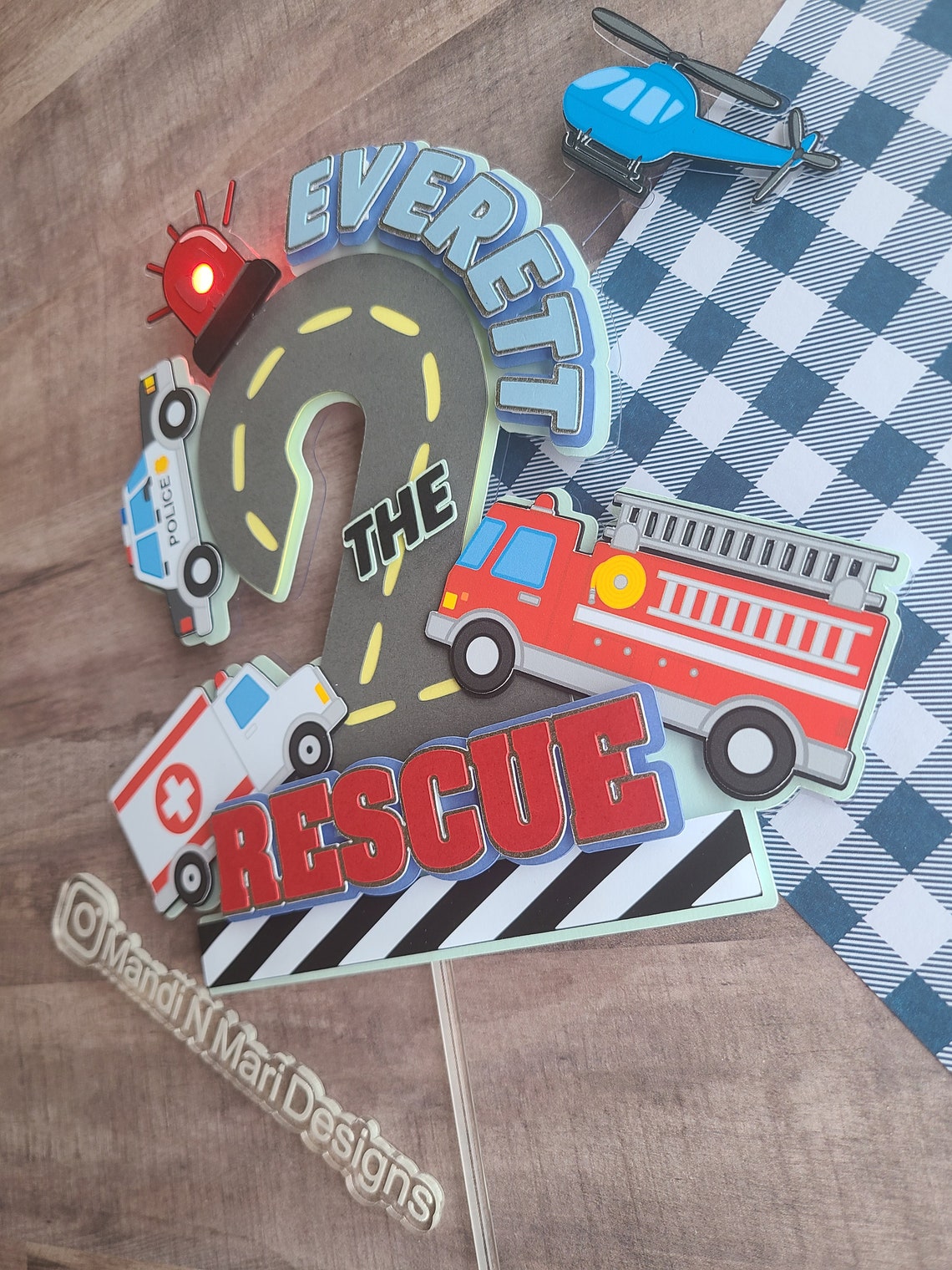 TWO the Rescue Cake Topper: First Responder Birthday Party Decor - Etsy