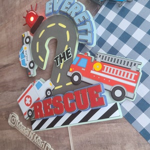 TWO the Rescue Birthday Cake Topper / 2 the Rescue / First Responder ...