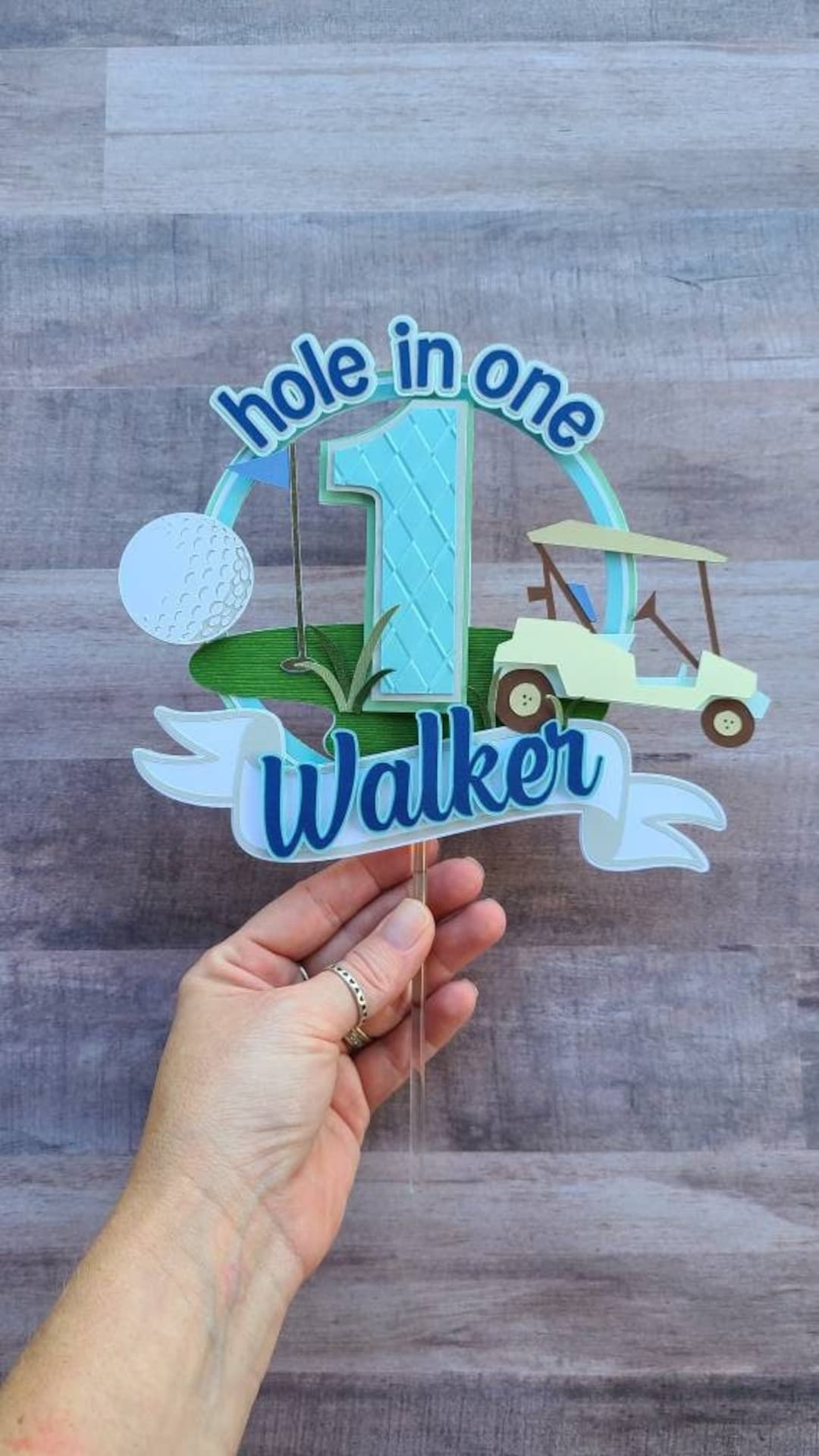 Hole in One Cake Topper/ Golf Cake Topper/ Golfing Cake/ 1st Birthday ...