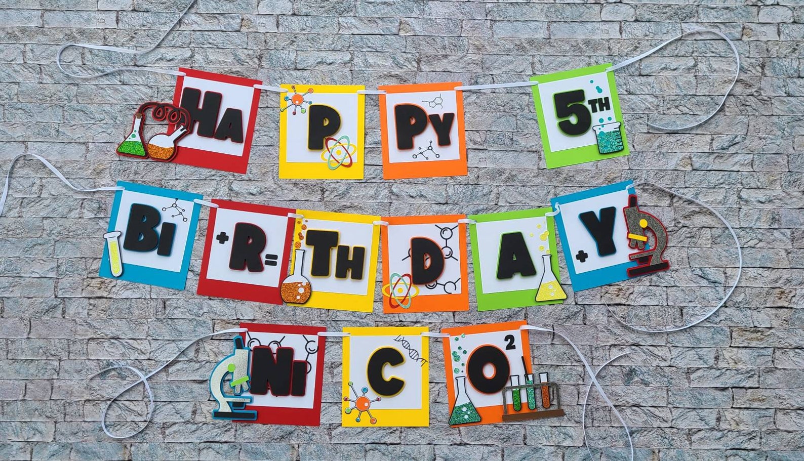 Science Wonder Lab Happy Birthday Banner / Chemistry Birthday ...