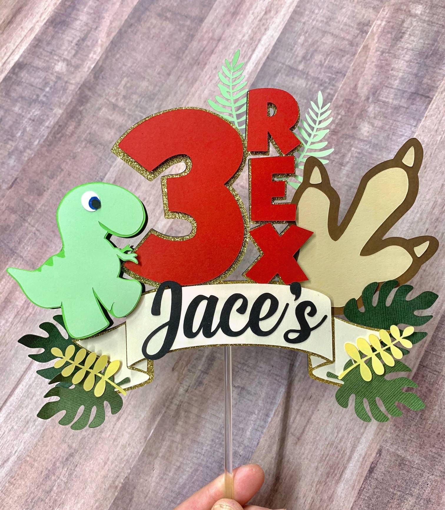 Boys 3-rex Cake Topper/ Three-rex Cake Topper/ Three-rex Cake/ - Etsy