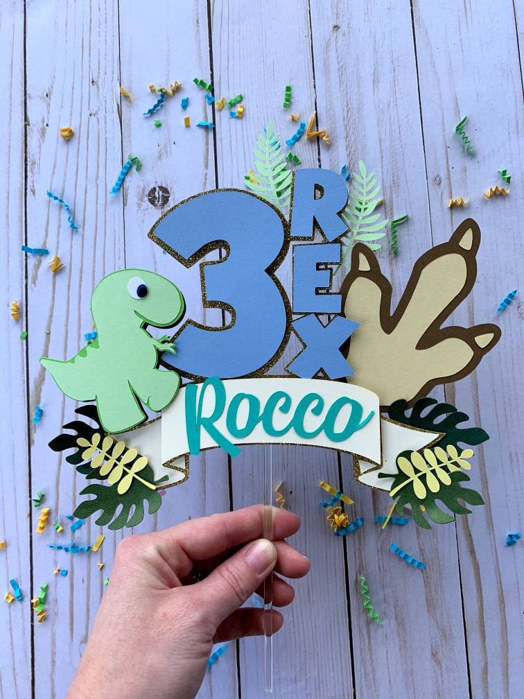 Boys 3-rex Cake Topper/ Three-rex Cake Topper/ Three-rex Cake/ - Etsy