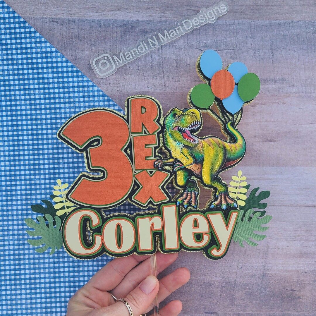 Boys 3-rex Cake Topper/ Three-rex Cake Topper/ Three-rex Cake/ 3-rex ...