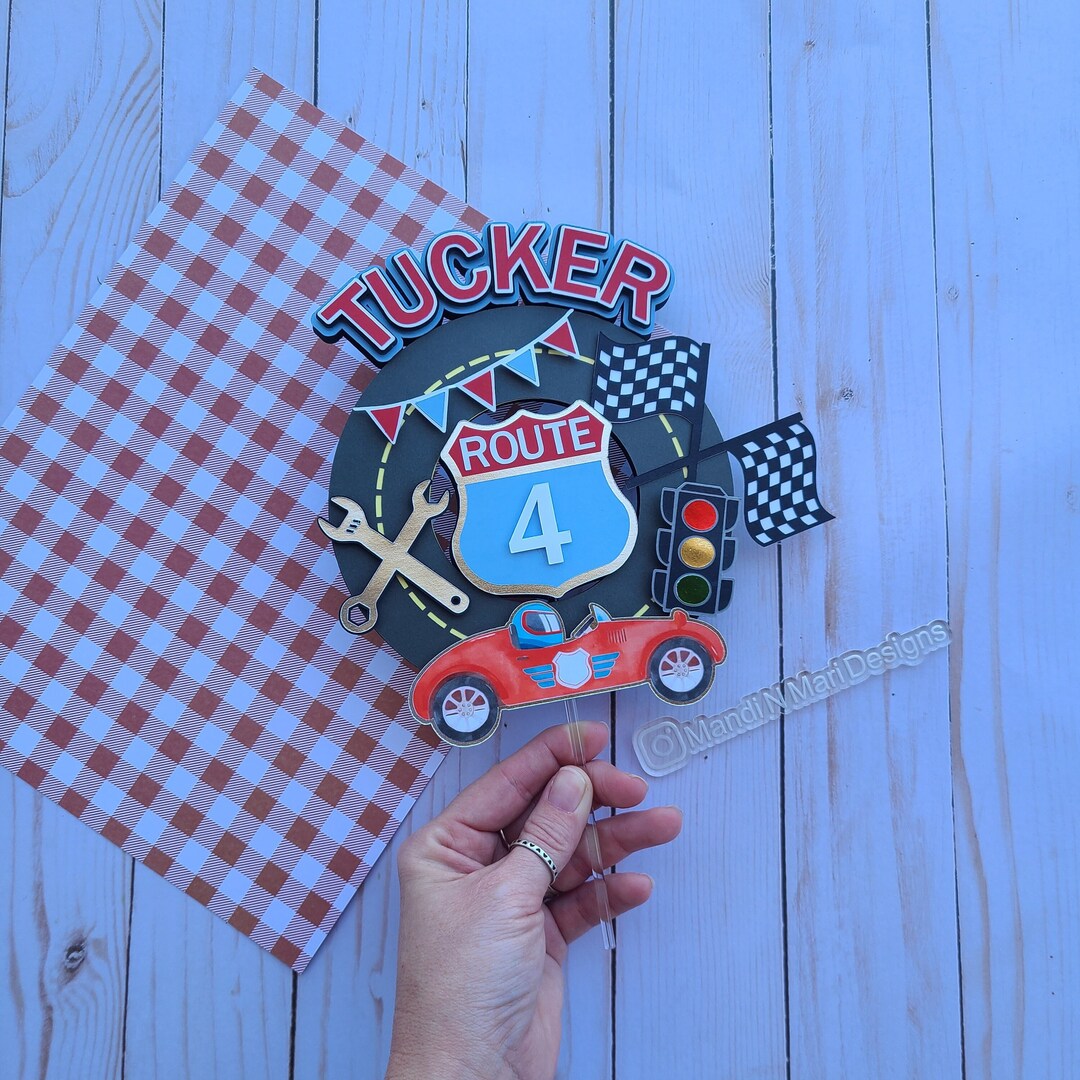 Need FOUR Speed Theme Birthday Cake Topper / TWO Fast Theme Birthday ...