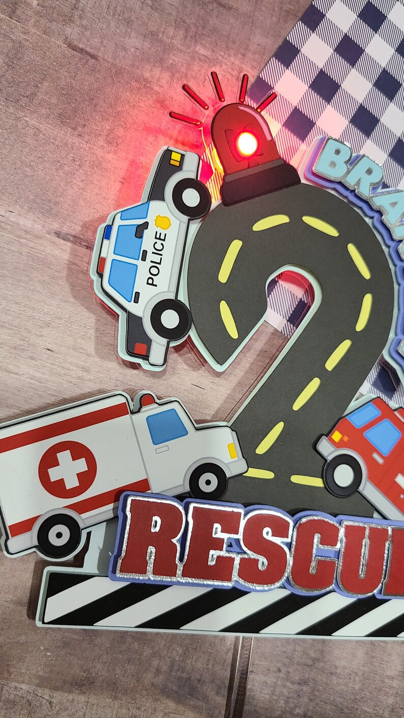 TWO the Rescue Cake Topper: First Responder Birthday Party Decor - Etsy