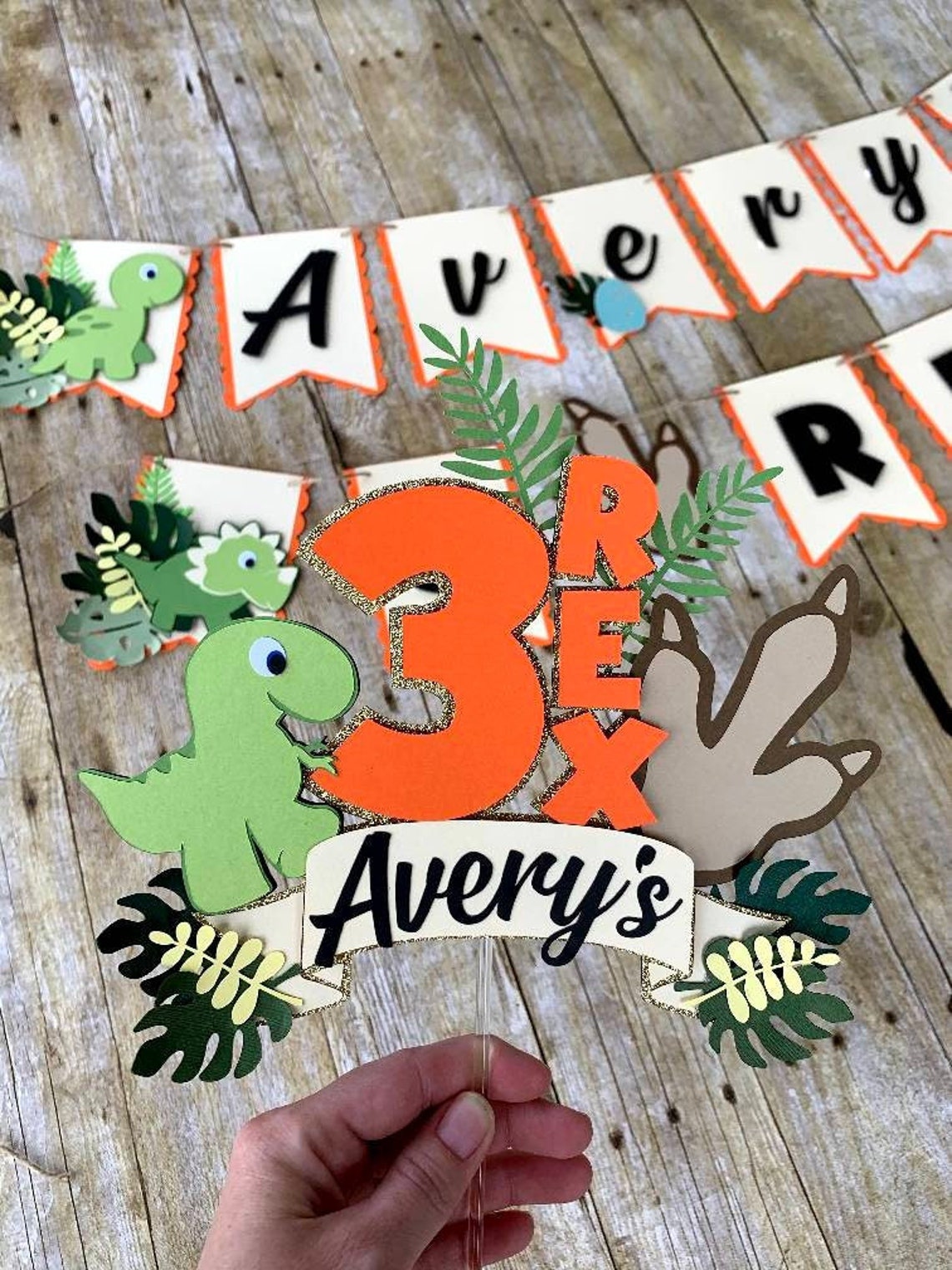 Boys 3-rex Cake Topper/ Three-rex Cake Topper/ Three-rex Cake/ - Etsy