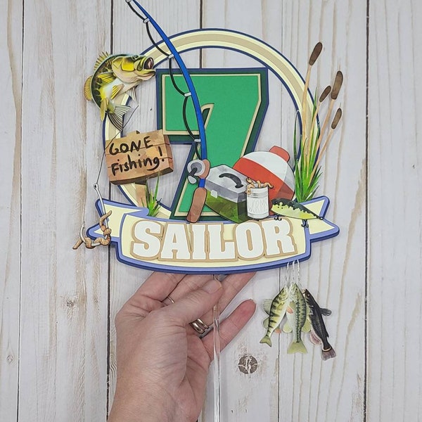 Fishing Cake Topper - Etsy