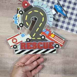 TWO the Rescue Birthday Cake Topper / 2 the Rescue / First Responder ...