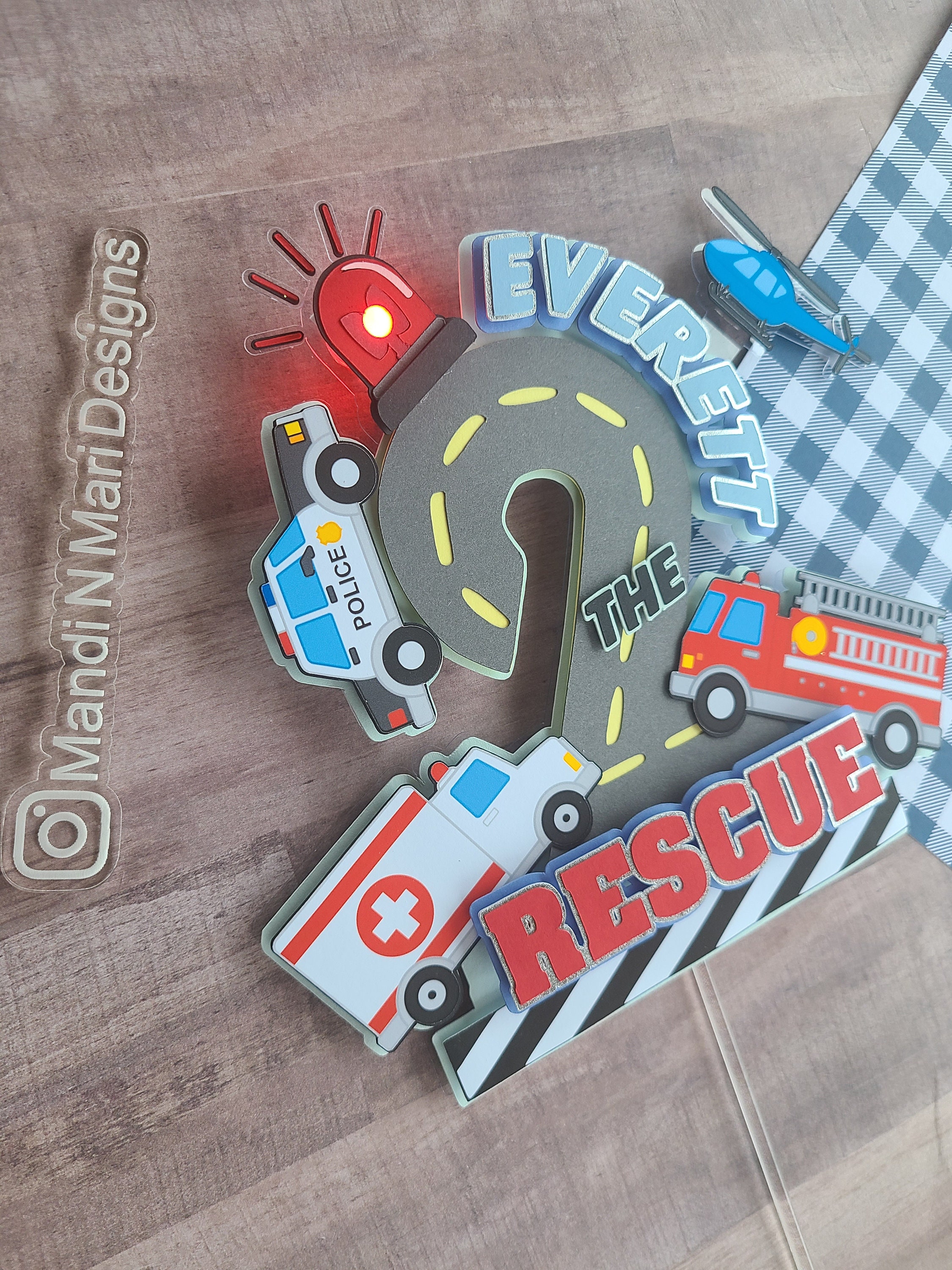 TWO the Rescue Cake Topper: First Responder Birthday Party Decor - Etsy