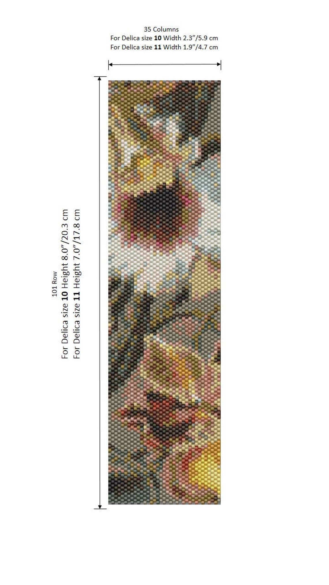 Flower Beaded Peyote Pattern Floral Peyote Bracelet Nature | Etsy