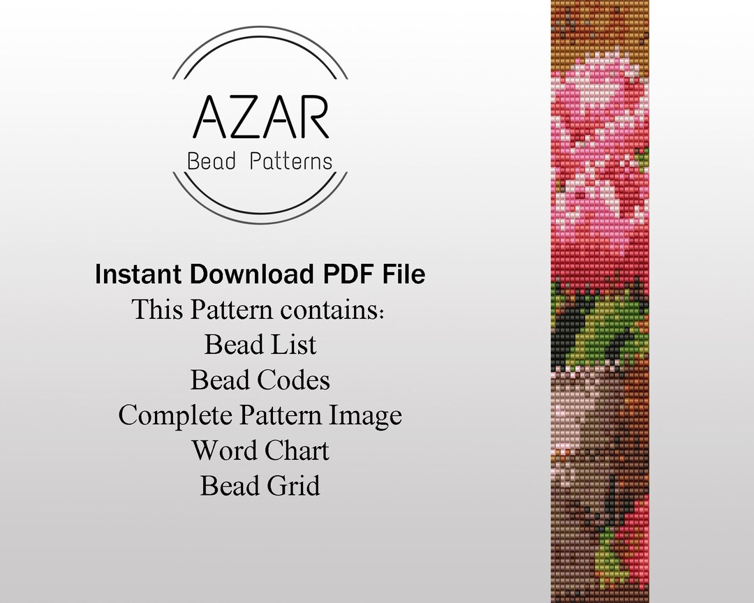 Flower Pot Beaded Loom Pattern Floral Loom Bracelet Nature Beaded ...