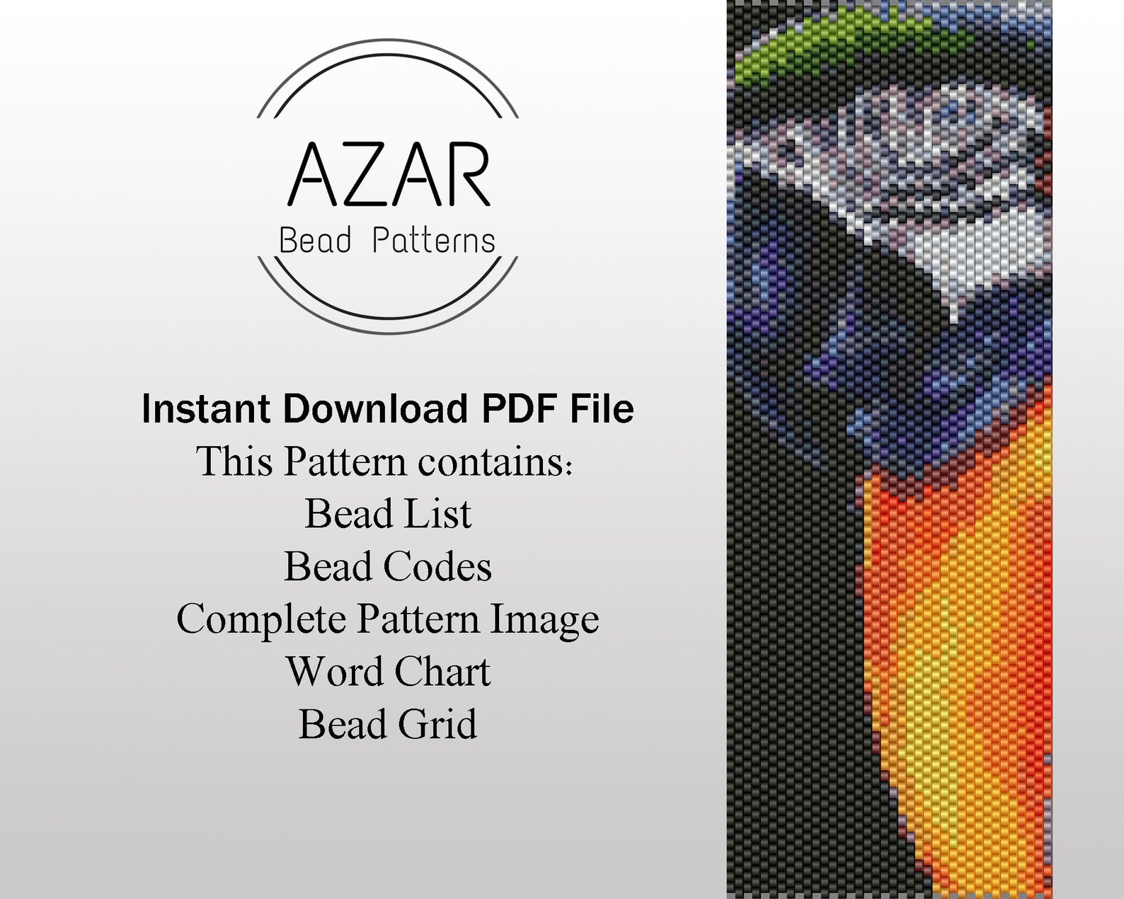 Parrot Bead Peyote Pattern Set Bird Bracelet Pattern Pack | Etsy