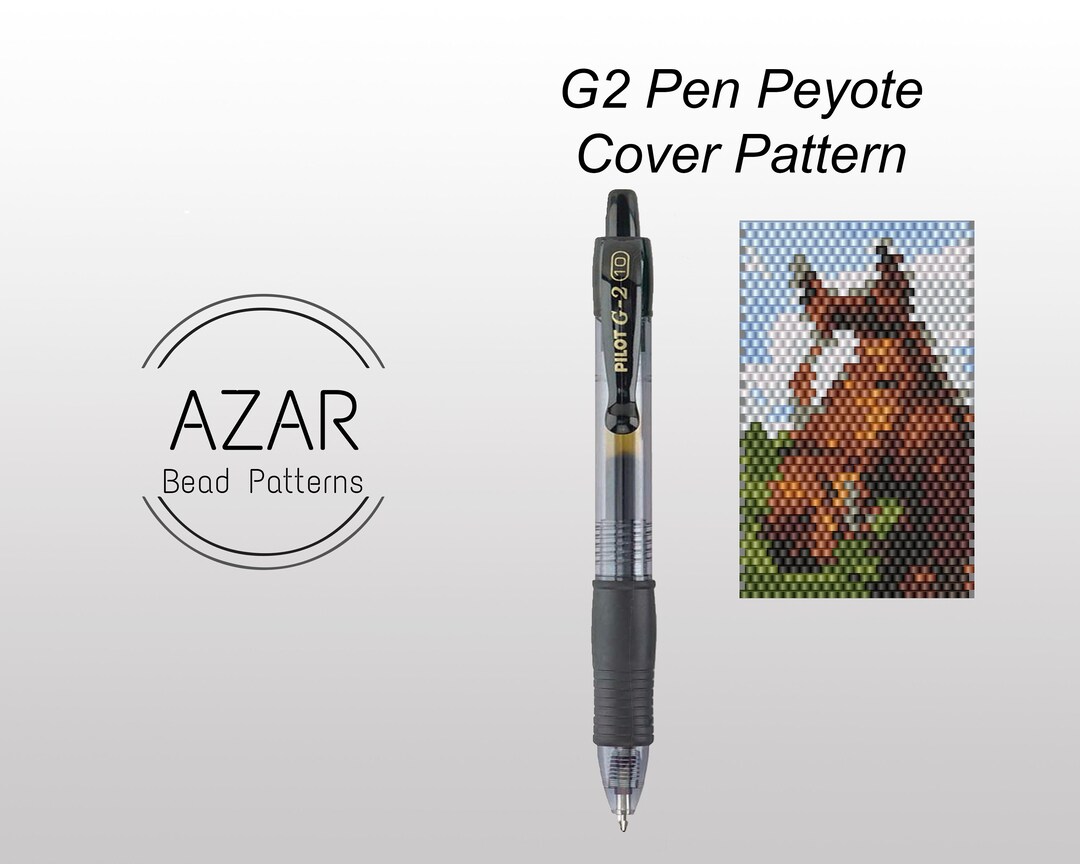 Horse 3 Peyote Pen Cover Pattern G2 Pen Pilot Bead Pattern Animal Pen ...