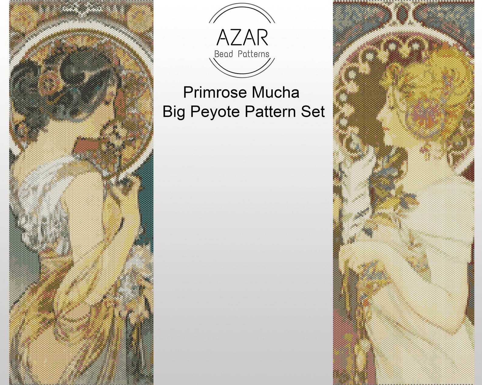 Primrose Mucha Peyote Pattern Set Easy Tapestry Bead Pattern | Etsy