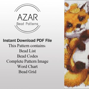 Baby Fox Peyote Bracelet Pattern Cute Face Bead Pattern Animal Pendant ...