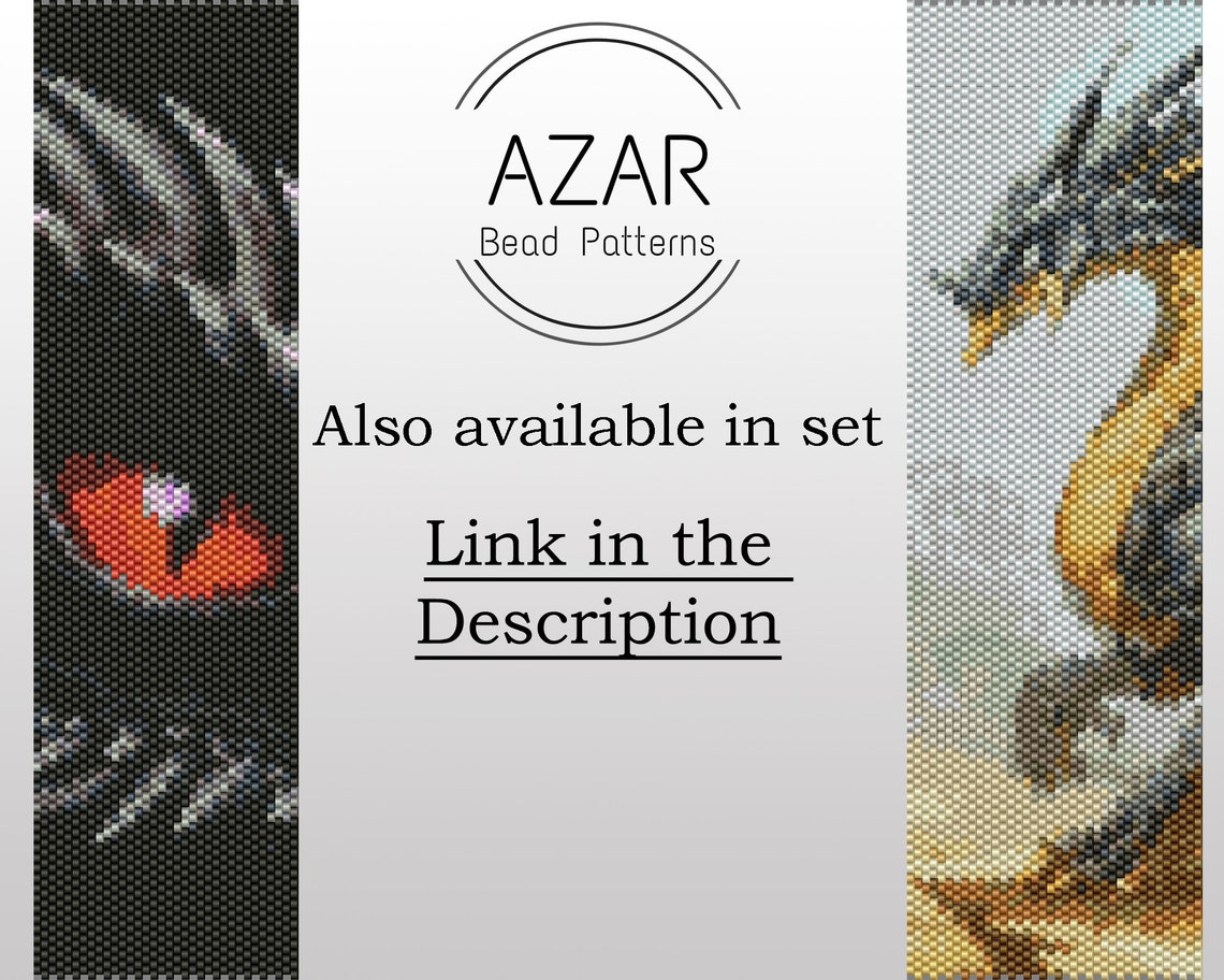 Dragon 2 Bead Peyote Pattern Animal Bracelet Pattern Black - Etsy