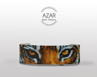 Tiger Eyes Loom Pattern Bead Bracelet Loom Pattern Animal Beaded ...