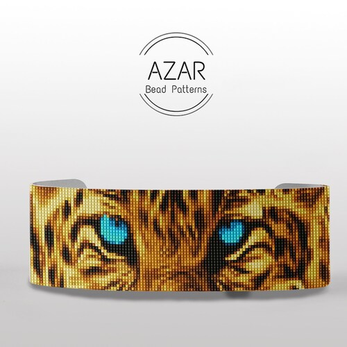 Tiger Eyes Loom Pattern Bead Bracelet Loom Pattern Animal - Etsy