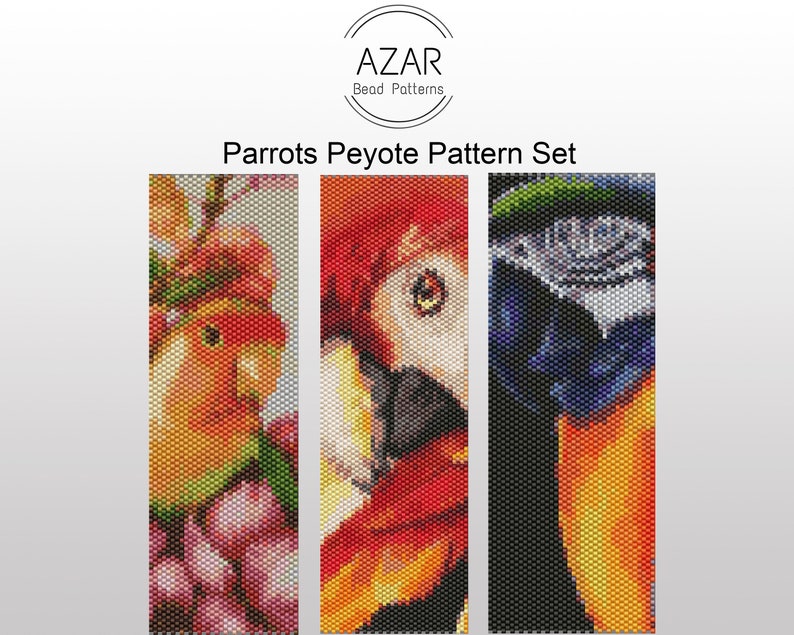 Parrot Bead Peyote Pattern Set Bird Bracelet Pattern Pack - Etsy