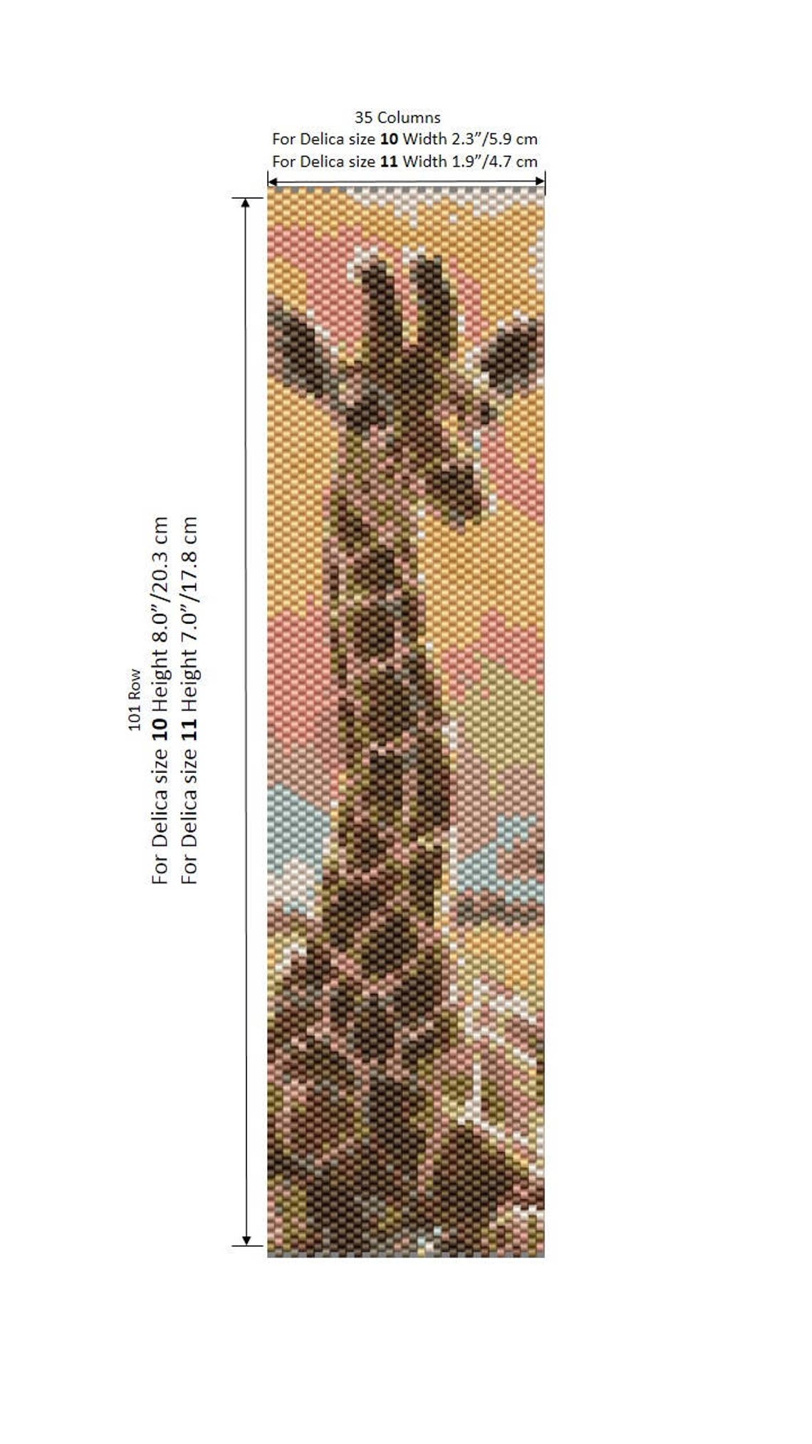 Giraffe Beaded Peyote patterns Wild Giraffe Peyote Pattern | Etsy