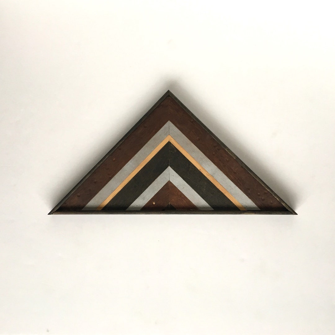 Reclaimed Wooden Geometric Triangle Wall Hanging Art Rustic Boho - Etsy
