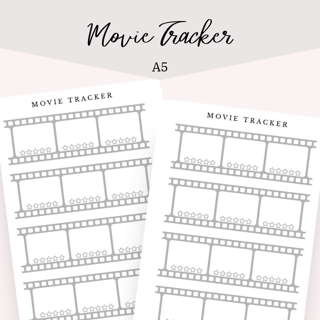 Movie Tracker A5 Printable Insert - Etsy