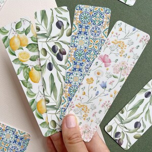 Mediterranean Bookmark Set of 4. Illustrated Italian Book Gift for ...