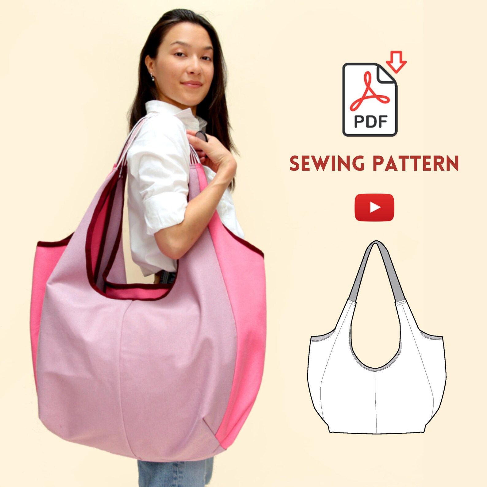 Vagabond Boho Bag 2 Sizes | PDF Sewing Pattern (french, English and ...
