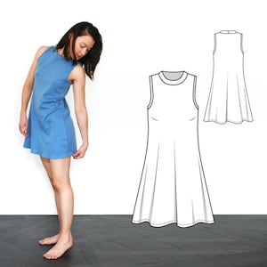 Jersey Dress Atala PDF Sewing Pattern 2 Sizes S-M english - Etsy