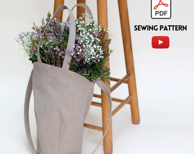 Fresh Cut Flower Tote, Lay Flat Flower Carrier With Pocket, Canvas Bag ...