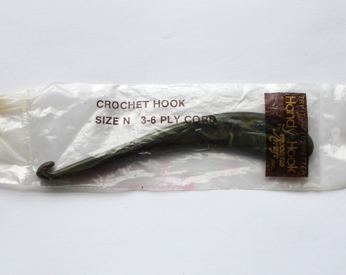 Vintage ACCENTO CRAFT Handy Hook Crochet Hook Size N 3-6 Ply Cord ~ New ...