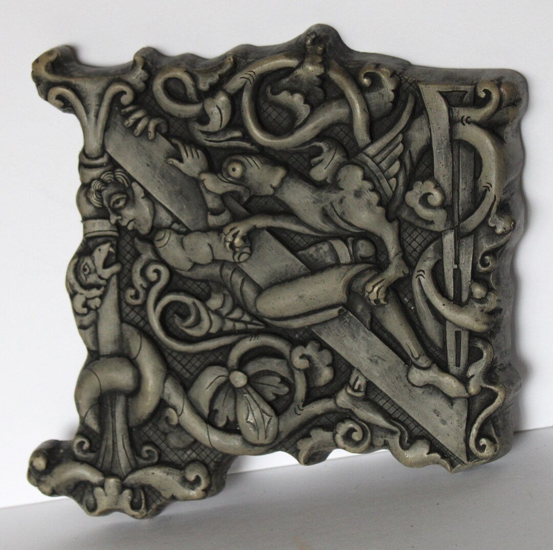 Rare N Monogram Medieval Monastic Bas-relief "letters of Saint Jerome ...