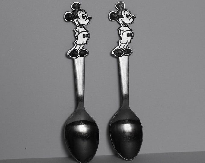 Vtg 80s Walt Disney Mickey Mouse Spoons by Bonny Japan Stainless - Etsy