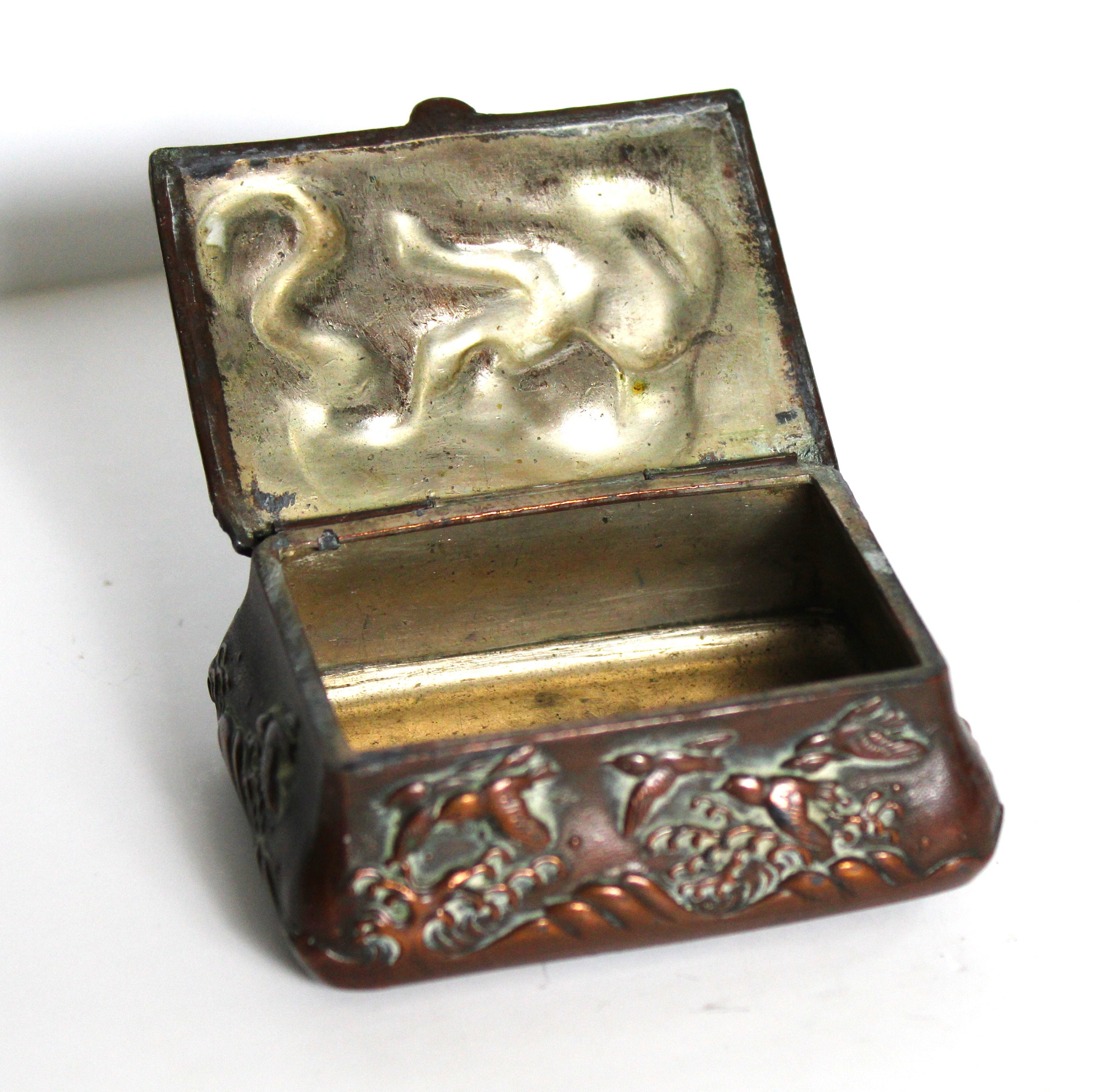 Small Antique Japanese Dragon Copper Plated Jewelry Trinket - Etsy