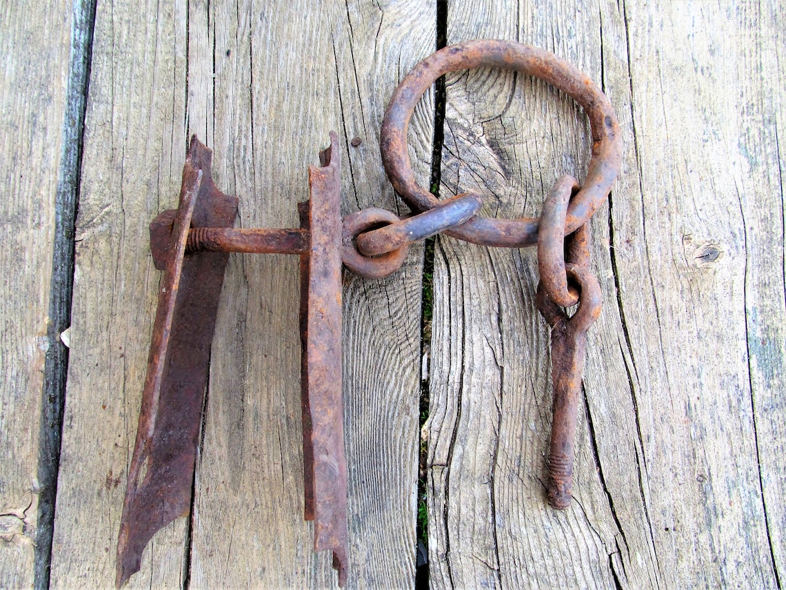 Antique 1800's Hitching Post Horse Tether Iron Tie Rings | Etsy