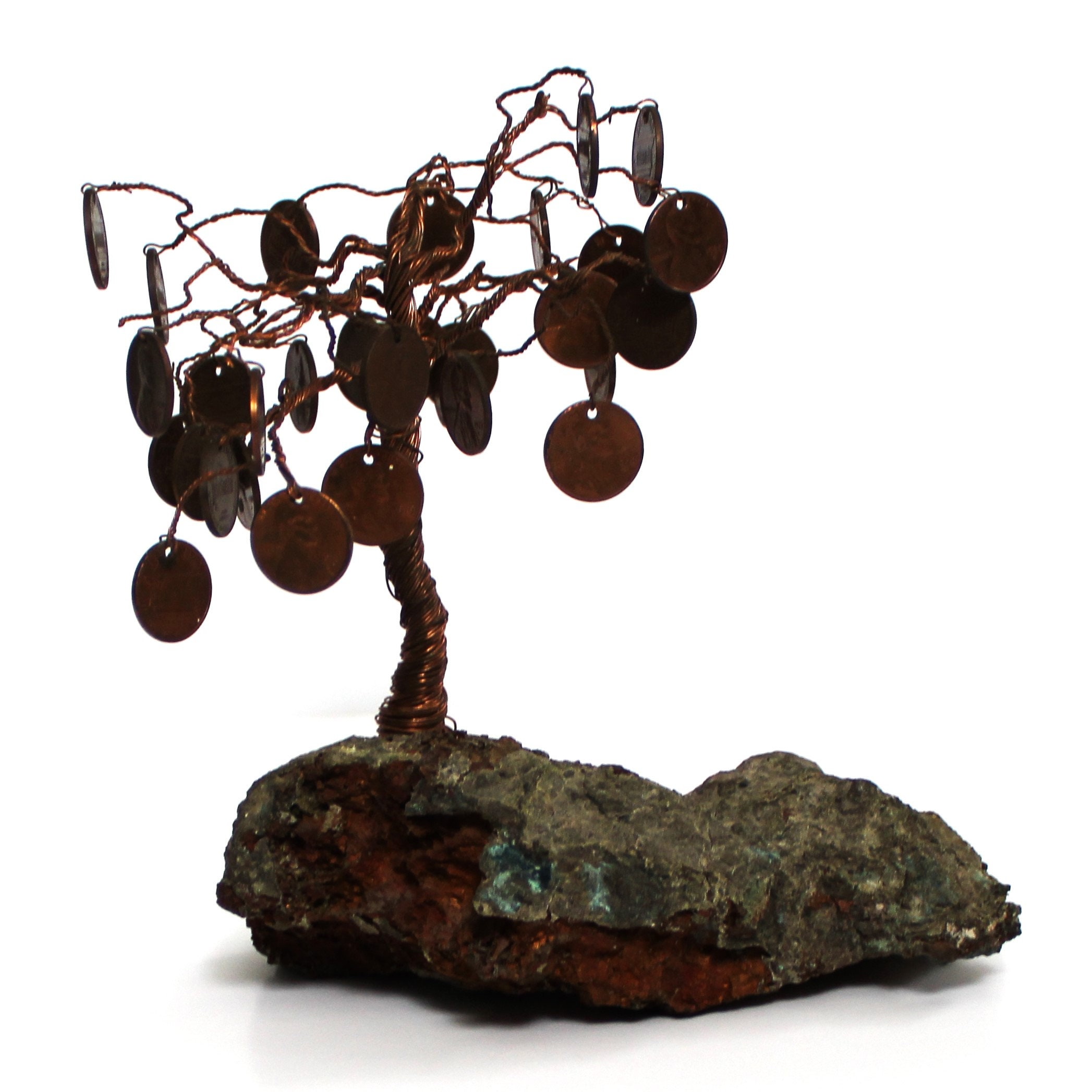 Vintage Copper Wire Tree Sculpture W/copper Pennies on Copper - Etsy