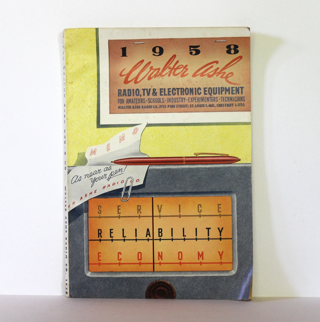 1958 Walter Ashe Radio Co Radio Electronics & Television Catalog W ...