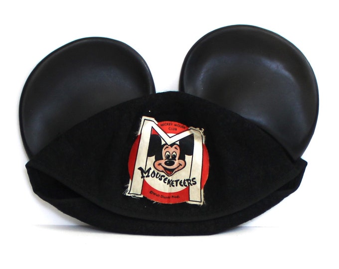 Walt Disney Mickey Mouse Club Vintage Mouseketeer Black Felt Hat With ...