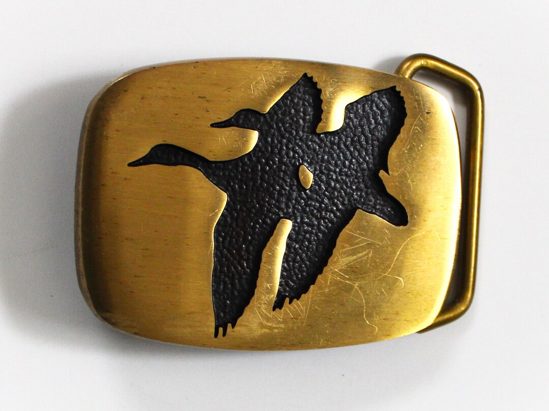 1978 BTS Flying Ducks Solid Brass Belt Buckle First Edition Date Error ...