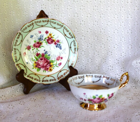 Regency Bone China Tea Cup and Saucer Floral Design-elegant - Etsy