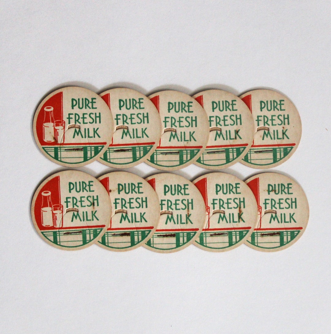 Vintage Cardboard Milk Bottle Caps Lot of 10 - Etsy