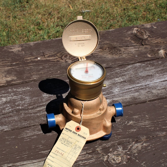 Vintage BADGER Brass Water Flow Meter 5/8 with EASY-READ Dial | Etsy