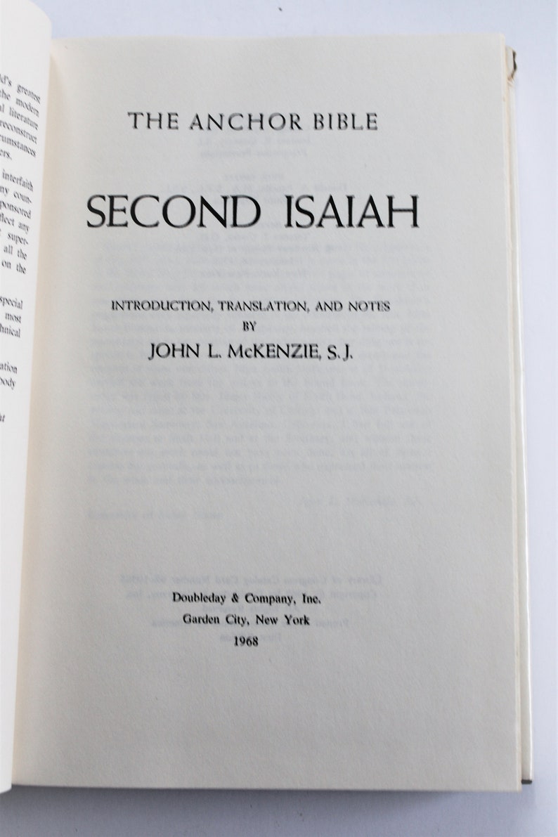 The Anchor Bible: Second Isaiah, 1968 Doubleday First Edition - Etsy
