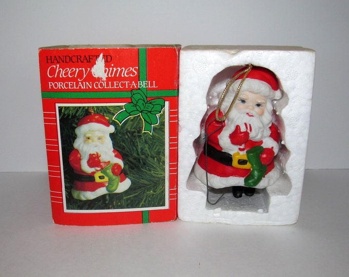 Vintage Santa Claus CHEERY CHIMES Handcrafted Porcelain Collect-a-bell ...