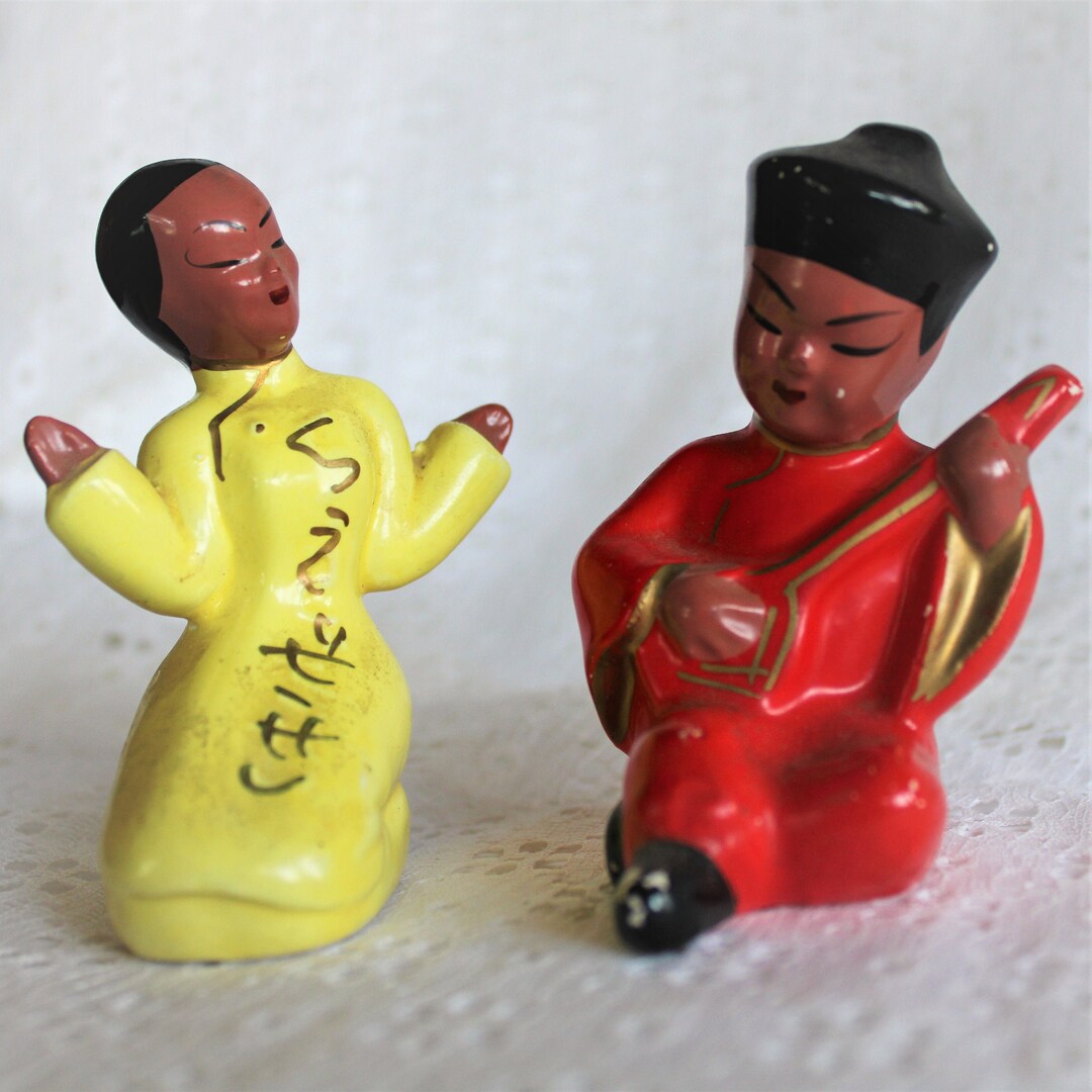 Vintage Made in Japan Asian Man & Woman Figurines - Etsy