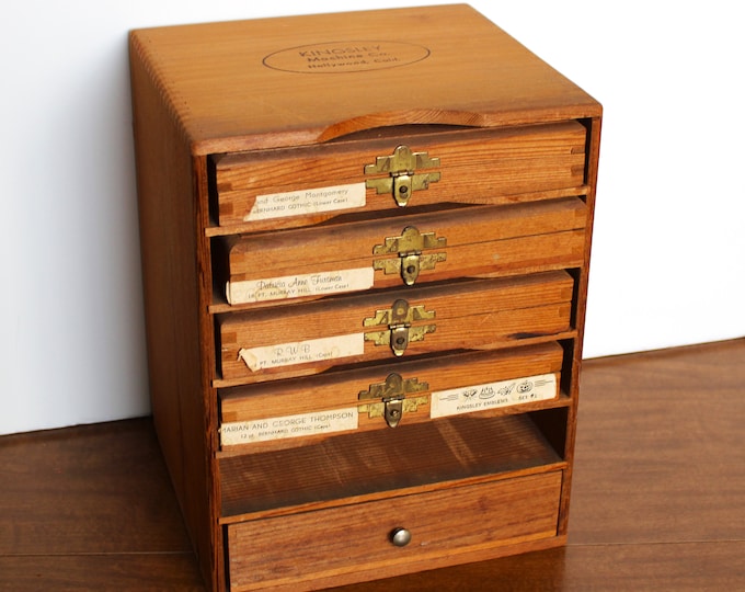 Kingsley Hot Foil Stamping 6 Drawer Wood Cabinet 4 Sets 18pt Type #1 ...